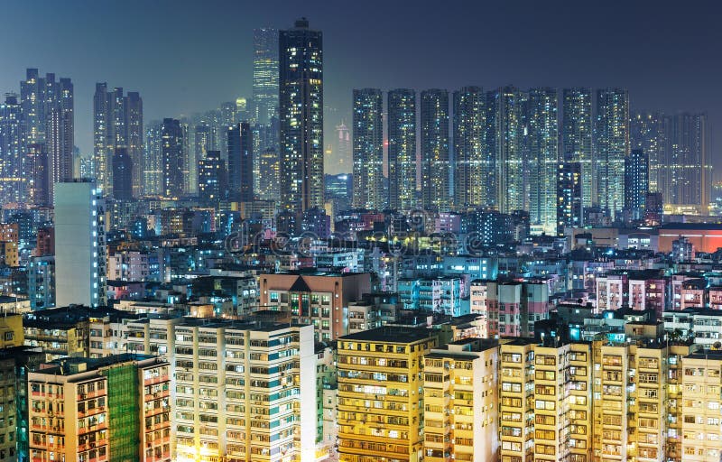 Packed Building in Hong Kong Stock Photo - Image of home, life: 36869638