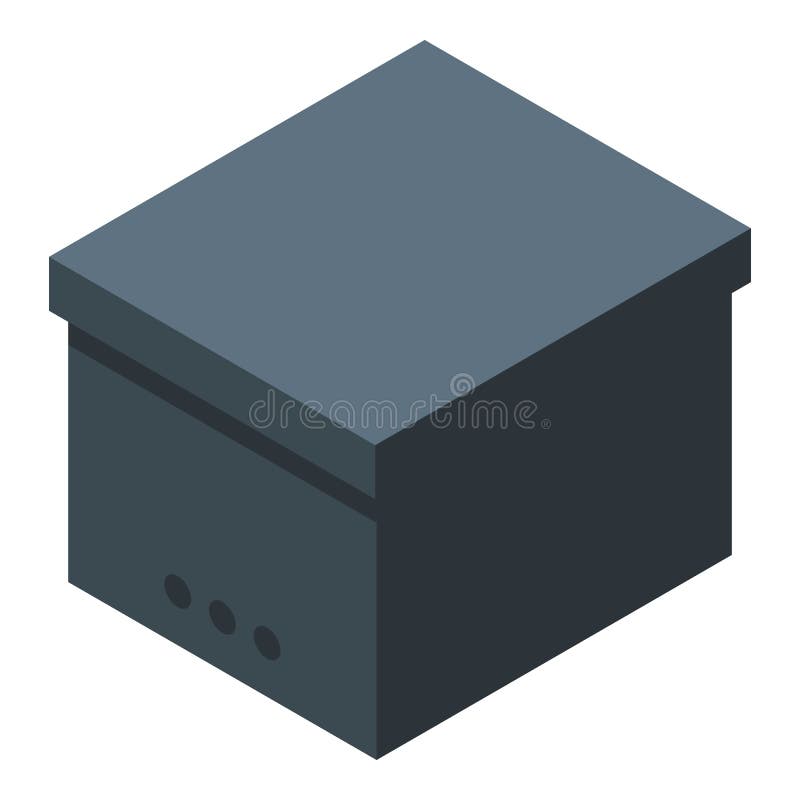 Packed Black Box Icon, Isometric Style Stock Vector - Illustration of ...