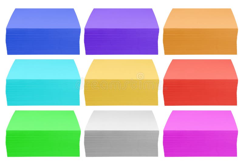 Packed Blocks of Note Paper - Colorful Stock Image - Image of closeup ...