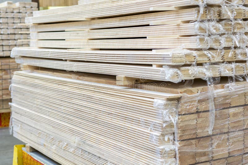 Packed Boards in the Building Store Stock Image - Image of industrial ...
