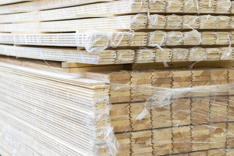 Packed Boards in the Building Store Stock Image - Image of house ...