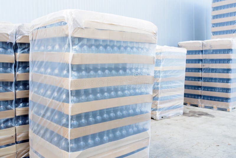Packed Boxes with Bottles stock image. Image of processing - 70885193