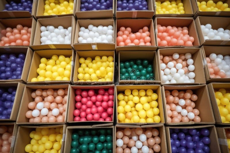 Packed Boxes of Rubber Balls Ready for Distribution Stock Photo - Image ...