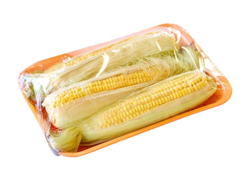 Packed Corn Isolated on a White Background. Stock Photo - Image of ...
