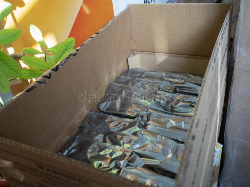 Packed Hard Drives are in a Cardboard Box Stock Photo - Image of ...