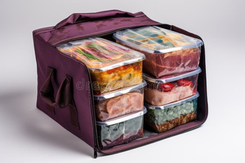 Packed Meal Boxes in a Thermal Delivery Bag Stock Image - Image of ...