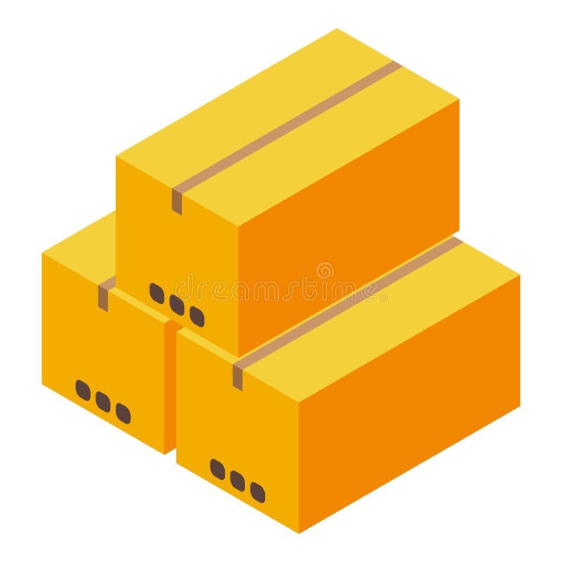 Packed Parcel Boxes Icon Isometric Vector. Wholesale Rental Stock ...
