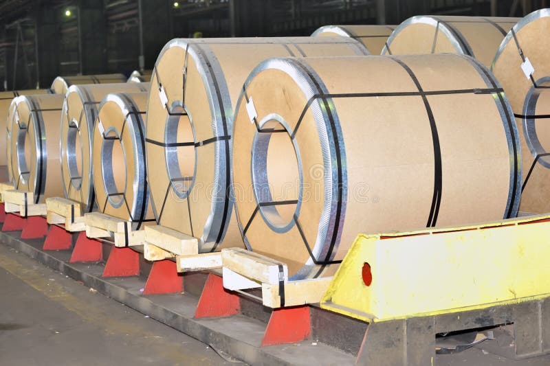 Packed Rolls of Steel Sheet Stock Photo - Image of plate, stack: 28698764