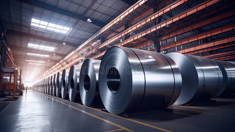 Packed Rolls of Steel Sheets, Cold Rolled Steel Coils in Factory ...