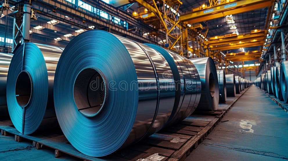 Packed Rolls of Steel Sheets, Cold Rolled Steel Coils in Factory ...