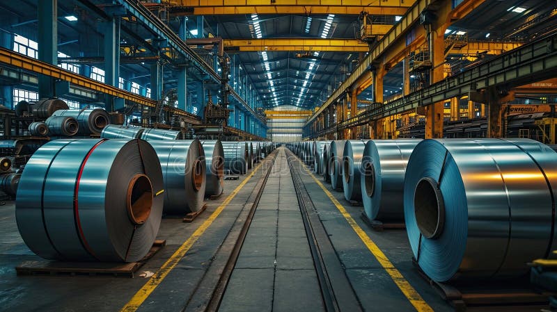 Packed Rolls of Steel Sheets, Cold Rolled Steel Coils in Factory ...