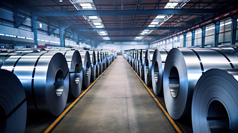 Packed Rolls of Steel Sheets, Cold Rolled Steel Coils in Factory ...