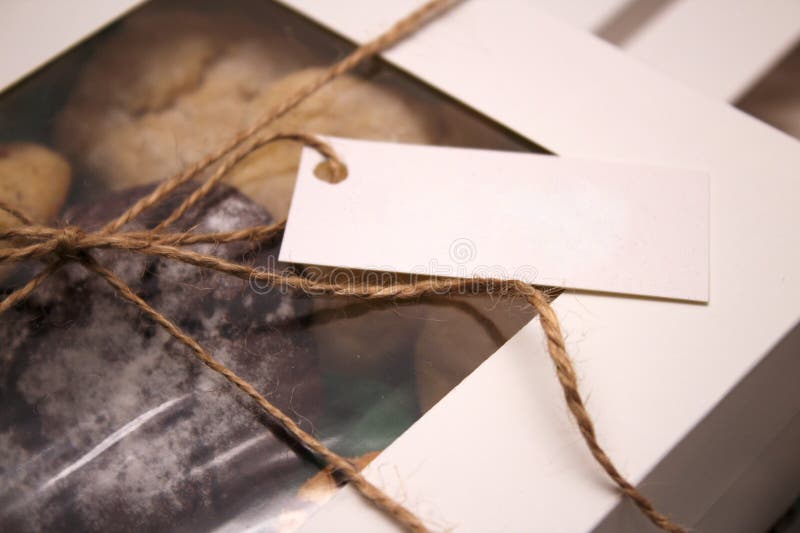 Packed and Rope Tied Cookie Boxes with Transparent Cover and and a ...
