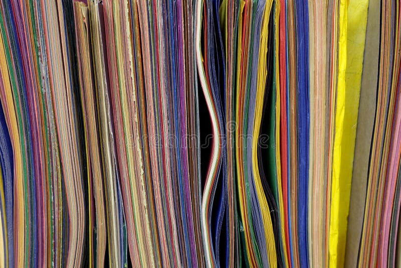 A Packed Shelf of Colored Construction Paper Stock Photo - Image of ...