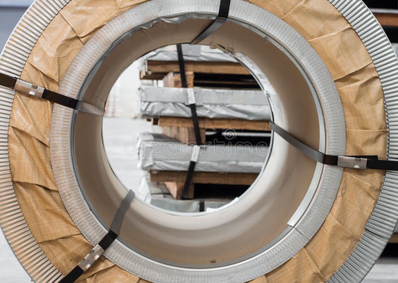 Packed Steel Coil Close Up stock photo. Image of material - 76774166