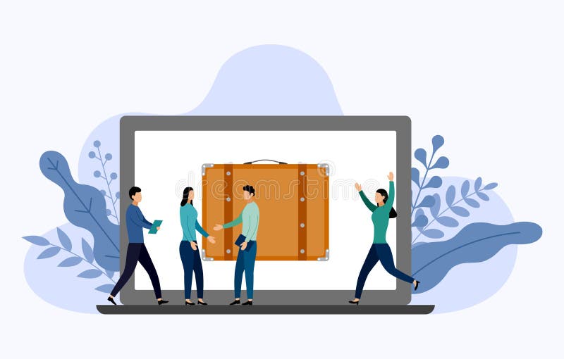 Packed Suitcase with Human Concepts Stock Vector - Illustration of ...