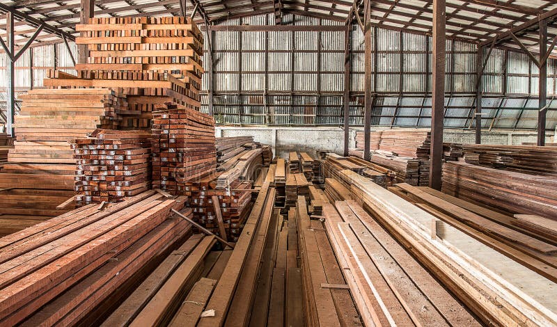 Packed warehouse with wood stock image. Image of construction - 42034881