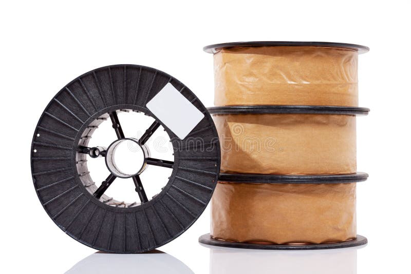 Packed Welding Wire Copper Alloy Spools Stock Image - Image of circle ...