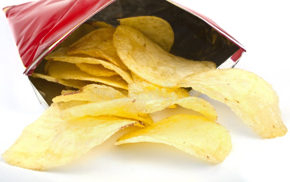 Packet of Crisps stock photo. Image of tempting, calories - 27215198