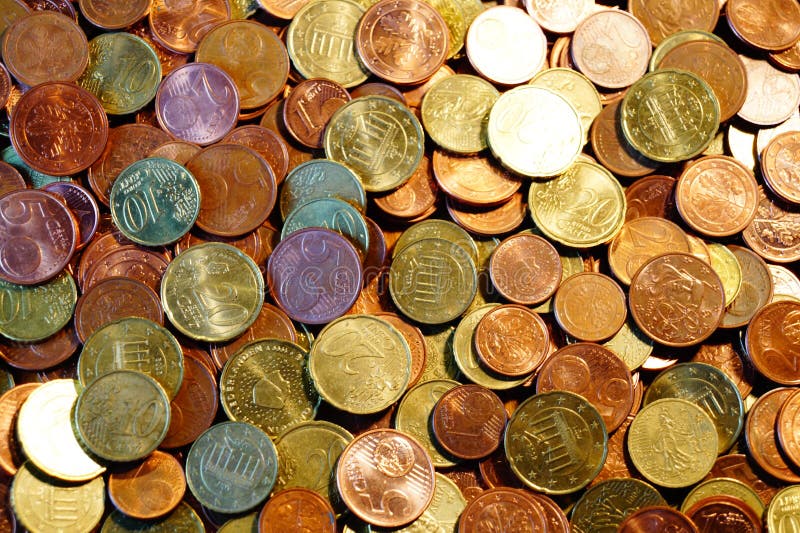 A Packet of Euro Cent Coins Stock Image - Image of economy, pattern ...