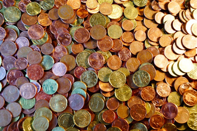 A Packet of Euro Cent Coins Stock Photo - Image of exchange, background ...
