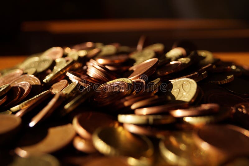 A Packet of Euro Cent Coins Stock Photo - Image of packet, cent: 133394826