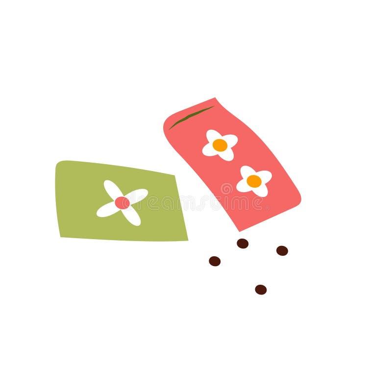 Packet of Flower Seeds. Vector Flat Illustration Stock Vector ...