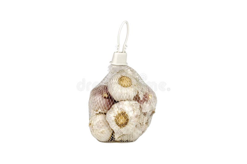 A Packet of Garlic Isolated on a White Background Stock Image - Image ...