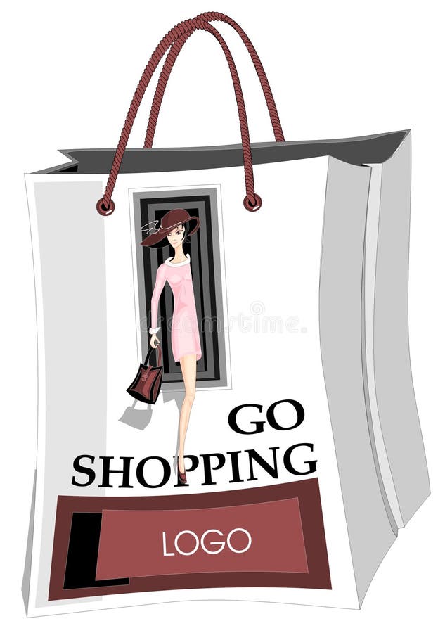 Packet with image girl stock vector. Illustration of logo - 19860442