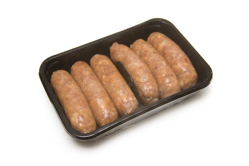 Packet of sausages stock image. Image of meat, background - 7125019