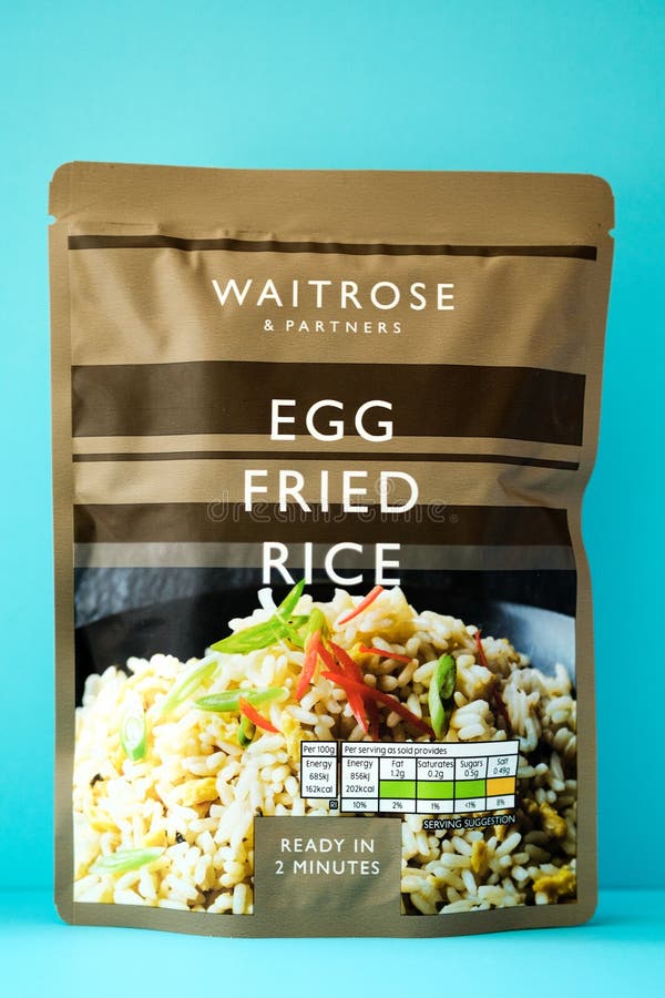 Packet of Waitrose Microwave Egg Fried Rice Editorial Photo - Image of ...