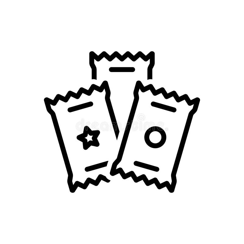 Black Line Icon for Packets, Pack and Bag Stock Illustration ...