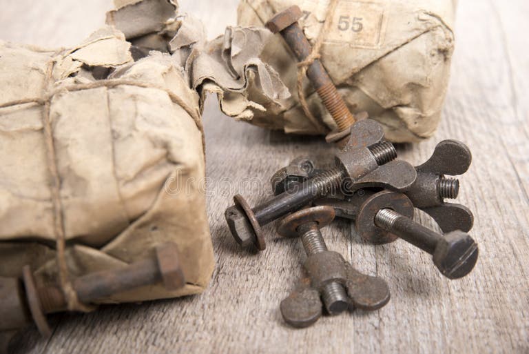 Packets old bolts stock photo. Image of bolt, bolts, industrial - 40599184