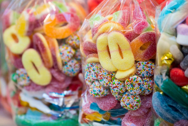 Packets of sweets stock photo. Image of color, fruity - 65184460