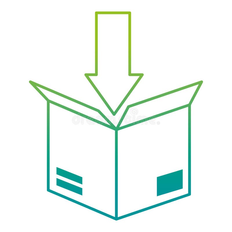 Packing Box Carton with Arrow Down Stock Illustration - Illustration of ...