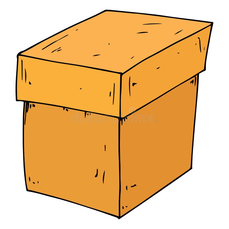 Vector of a Cardboard Box. Packing Box. Hand Drawn Box Stock Vector ...