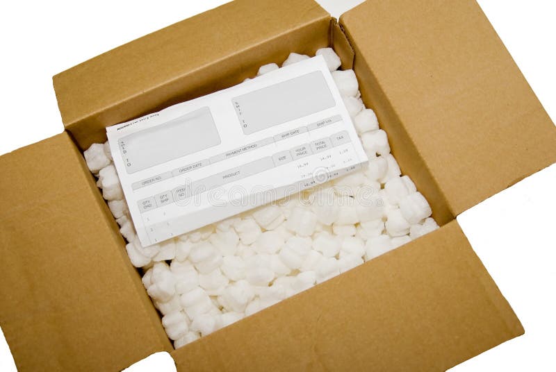 Packing Box with Order Slip Stock Photo - Image of brown, package: 5799976