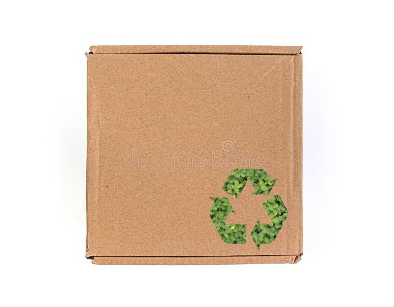 Packing Box from Recycling Paper with Recycle Symbol Stock Image ...