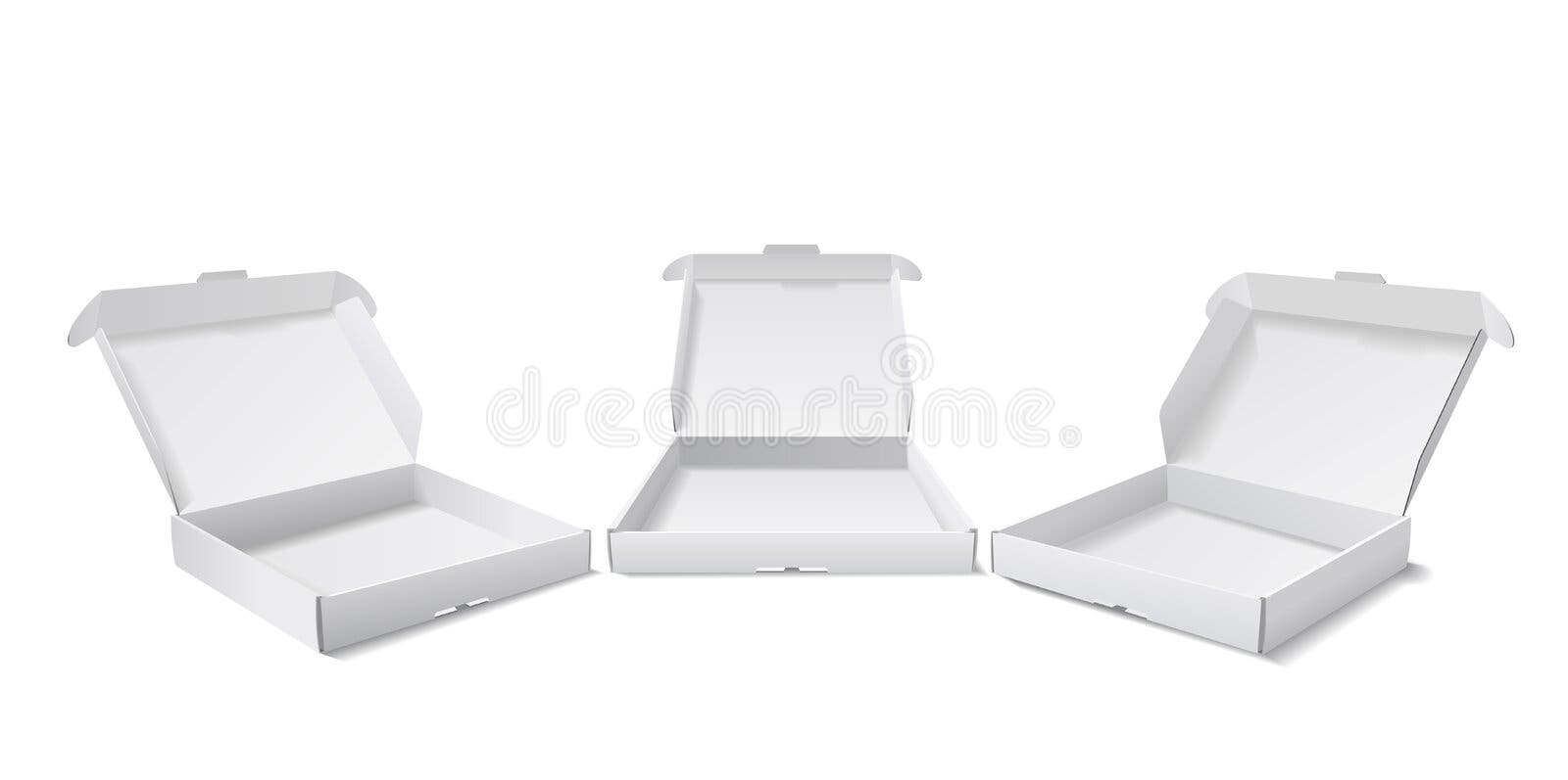 Pizza Box Template with Die Cut Lines, Paperboard Delivery Box, Self ...