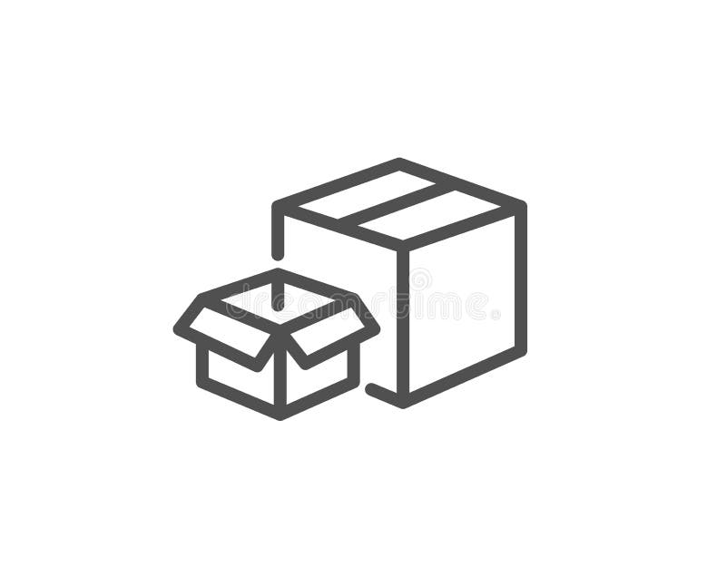 Packing Boxes Line Icon. Delivery Parcel Sign. Cargo Box. Vector Stock ...