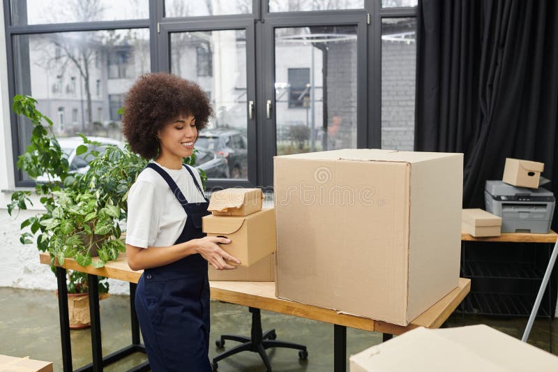 Packing Boxes for a Modern Move Stock Image - Image of preparation ...
