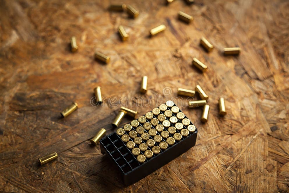 Packing of Bullets for a Rifle and Empty Bullets Stock Photo - Image of ...