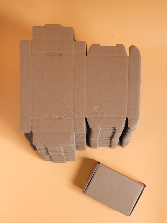Packing Cardboard Small Unfolded Cartons Stock Photo - Image of pack ...