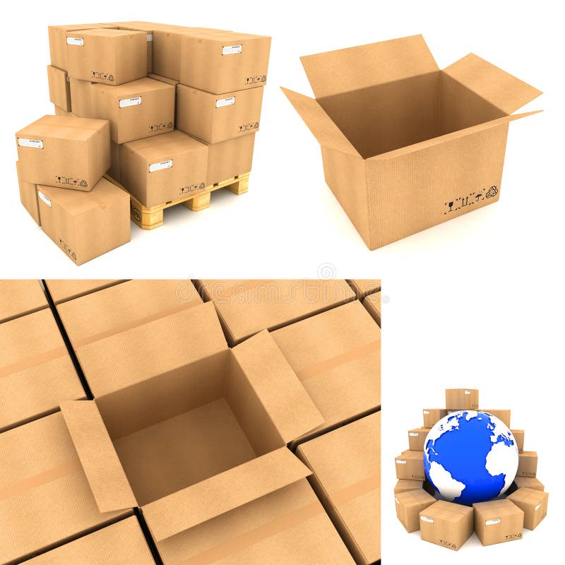 Packing Concepts Set 3d Illustrations Stock Photos - Free & Royalty ...