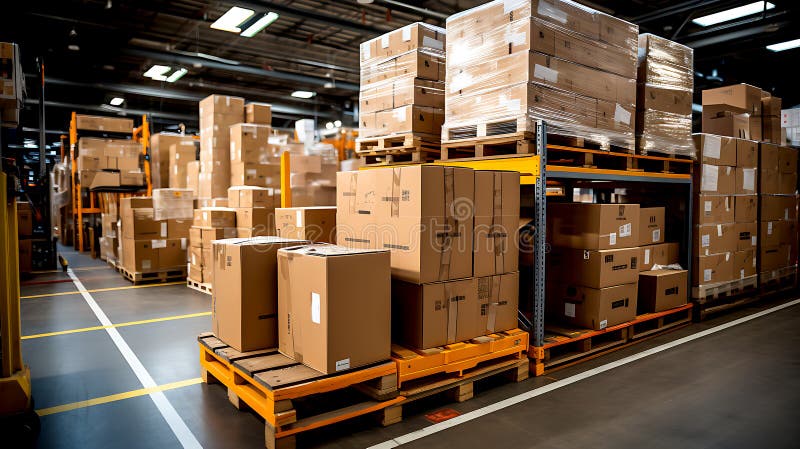 Packing and Crating Business Storage Warehouse Stock Illustration ...