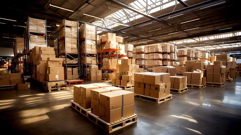 Packing and Crating Business Storage Warehouse Stock Illustration ...