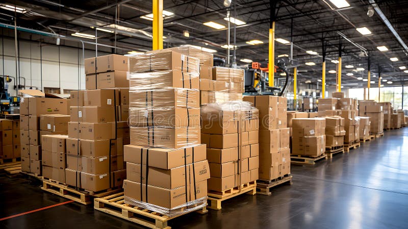 Packing and Crating Business Storage Warehouse Stock Illustration ...