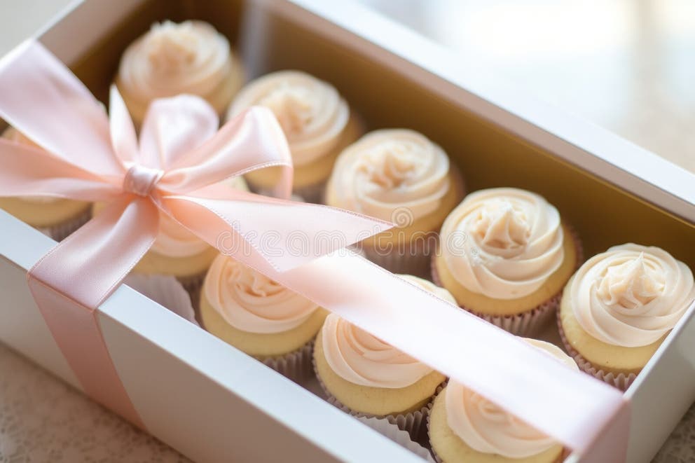 Packing Cupcakes in a Gift Box Stock Image - Image of bakery, treats ...