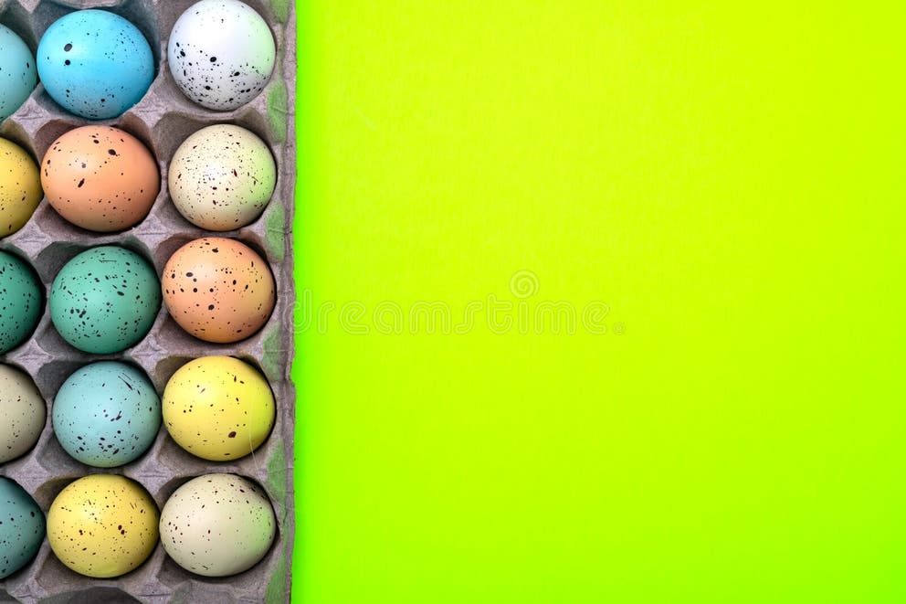 Packing of Easter Eggs. View from Above Stock Photo - Image of uncooked ...