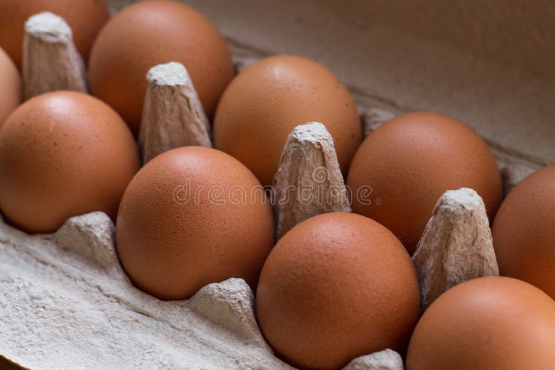 Packing Eggs in a Cardboard Box on the Table Stock Photo - Image of ...